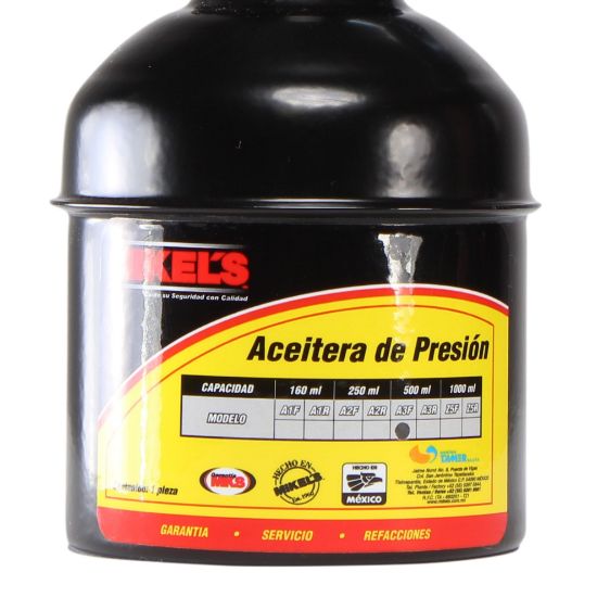 Aceitera de presión, bote de acero, tubo flexible (500 ml) A3F - Mikels Tools