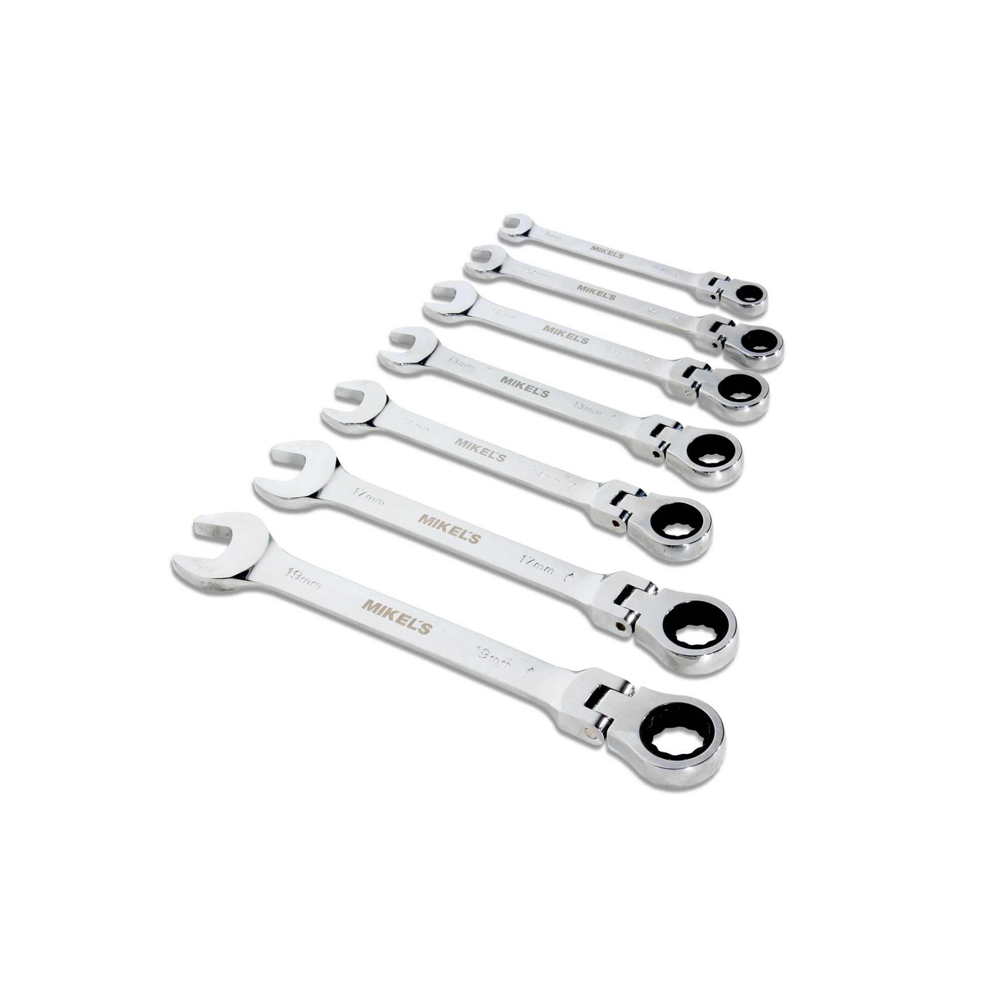 Llaves combinadas con matraca cabeza flexible (set 7 pzas) SLCMF-7 - Mikels Tools