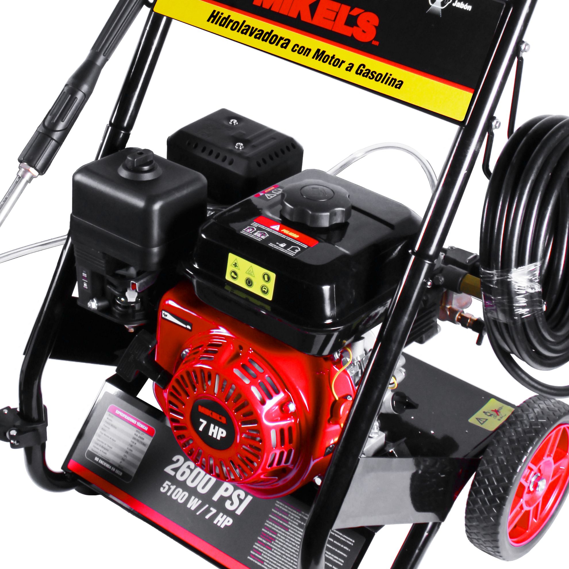 Hidrolavadora de alta presión a gasolina motor 4 tiempos (2,600 PSI / 7 HP) HA-2600 - Mikels Tools