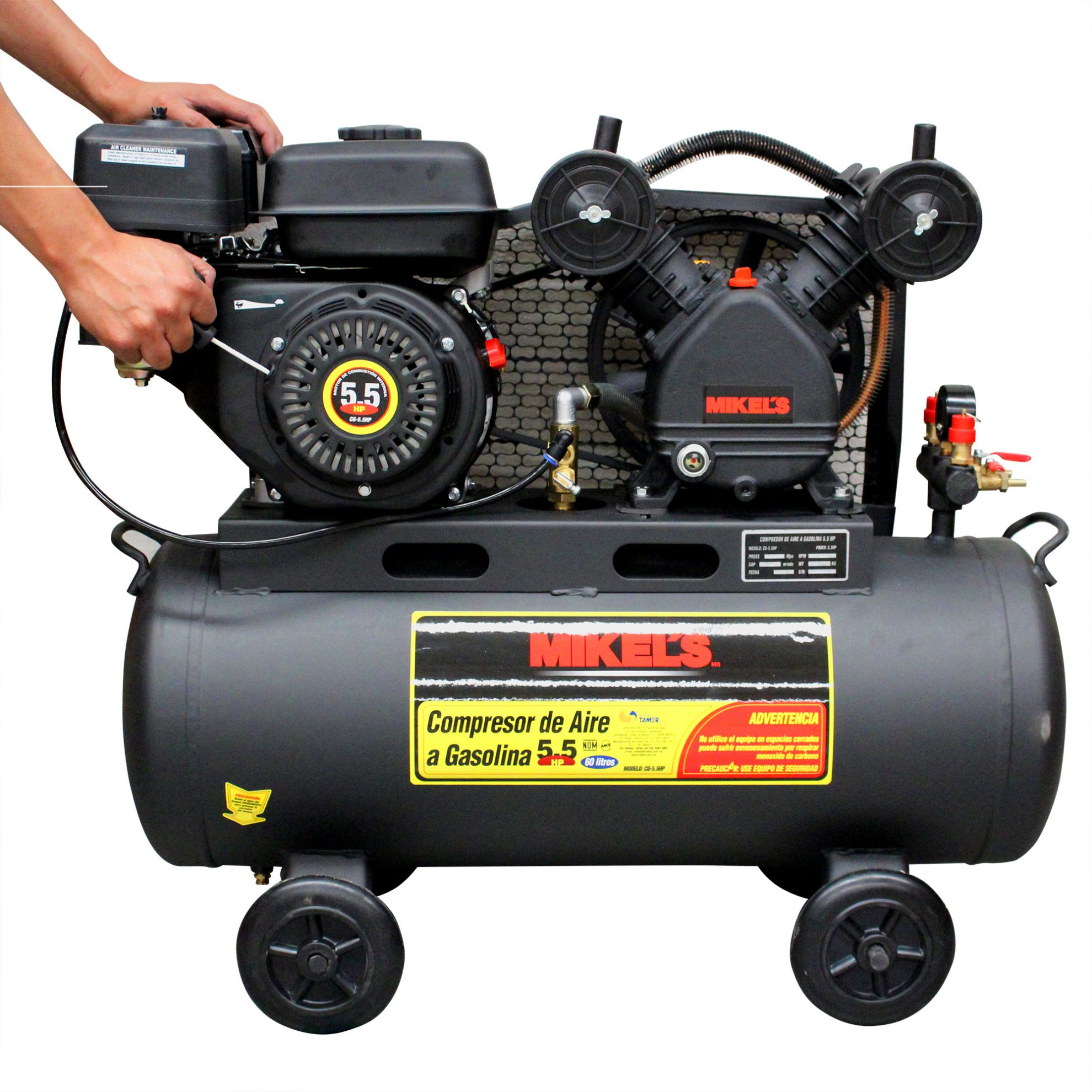Compresor de aire 5.5 HP Motor a Gasolina (60 lts) CG-5.5HP - Mikels Tools