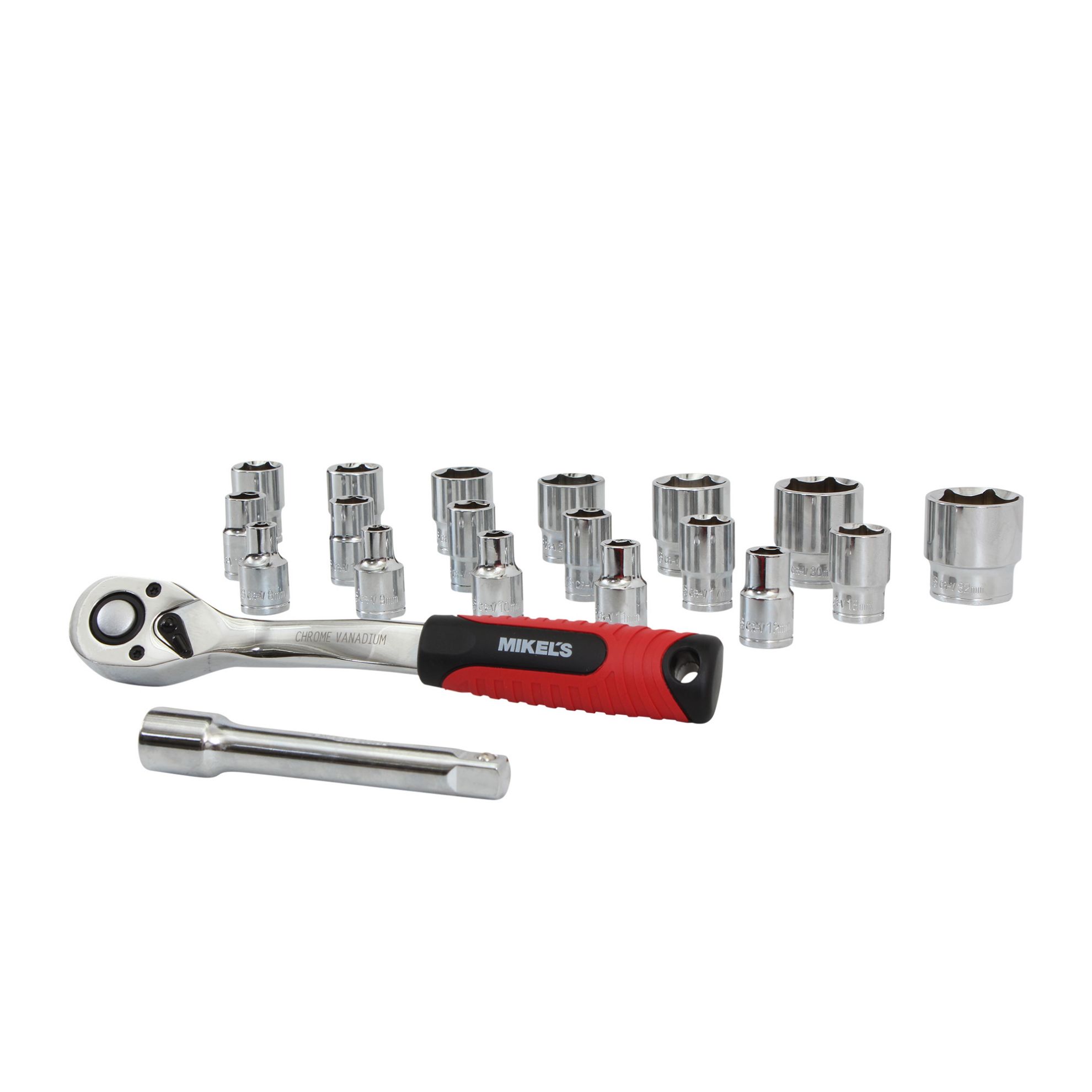 Juego de dados con matraca 1/2” (20 pzas) JAC-1219 - Mikels Tools