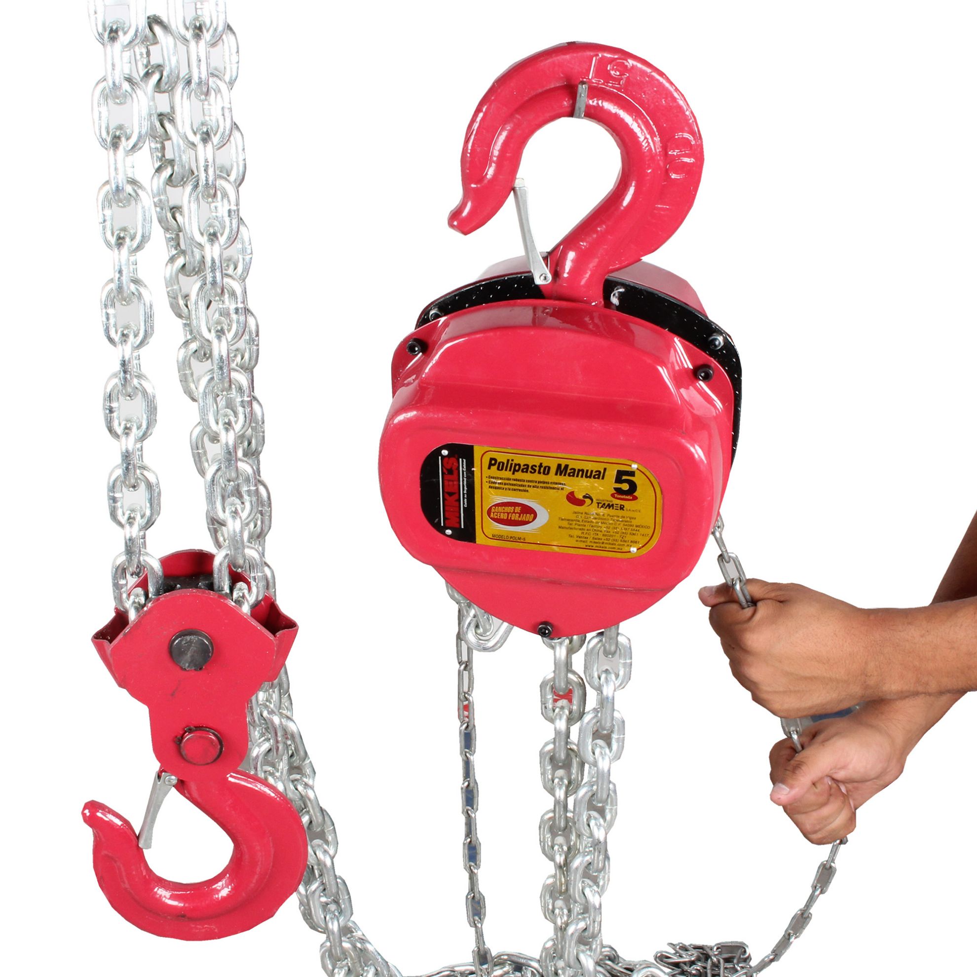 Polipasto manual (5 ton, cadena 3 mts) POLM-5 - Mikels Tools